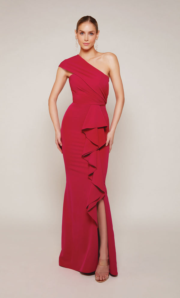 Formal Dress: 27646. Long, One Shoulder, Straight, Closed Back | Alyce ...
